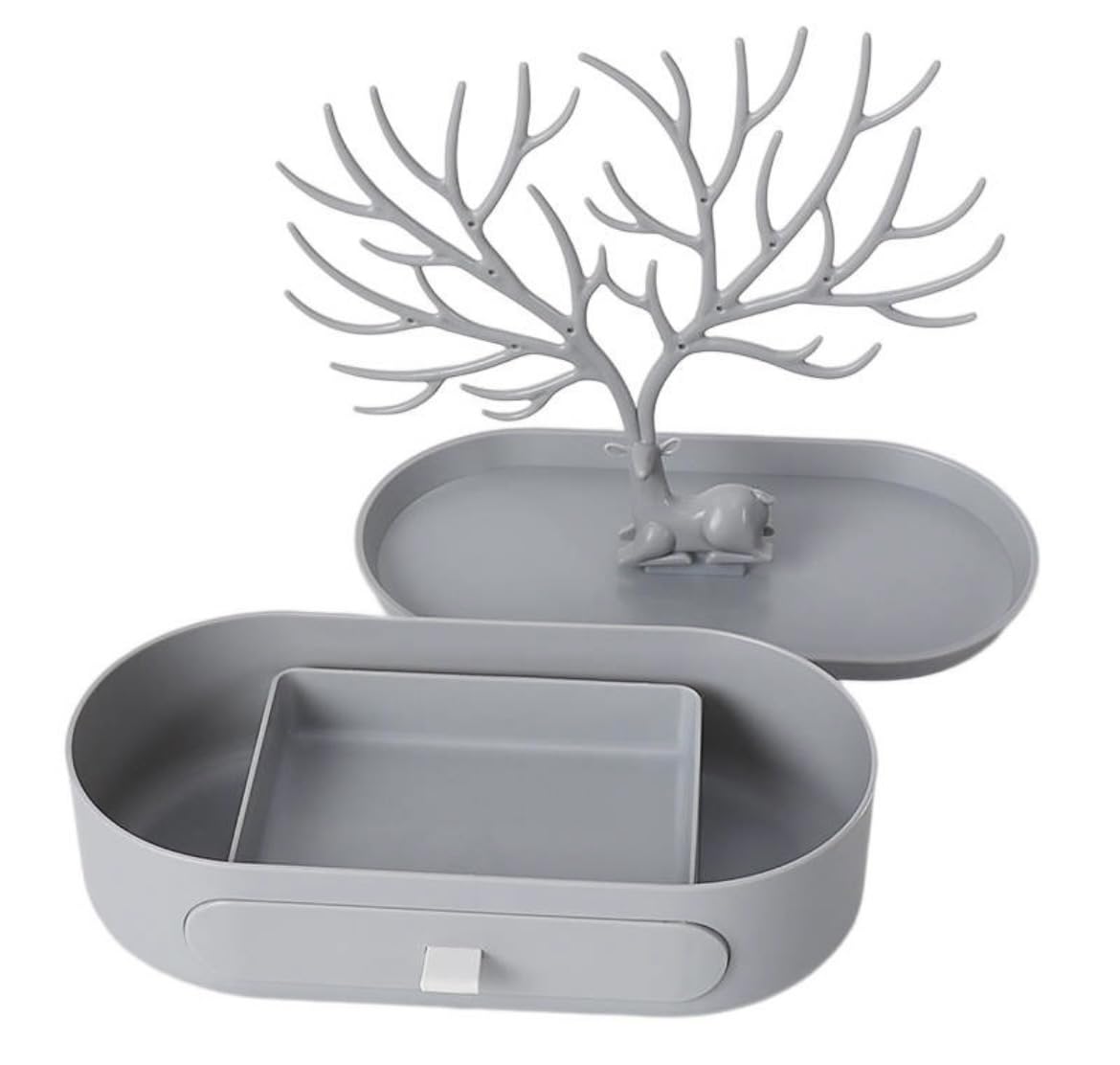 Deer Antler Jewelry Organizer & Holder - The Perfect Ideal Simple Solution Tray and Drawer for Storage and Organization of Necklaces, Rings, Bracelets, Watches & Earrings.