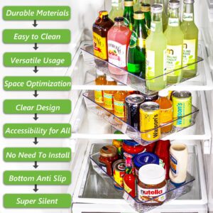 WIFER Lazy Susan Organizer for Refrigerator, Clear Turntable Rectangular Fridge Organizers Storage Rack, Rotating Square Tray for Countertop, Cabinet, Table, Shelf, Pantry, Kitchen - 12.2 inch