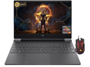 hp 2023 newest victus gaming laptop, 15.6" fhd ips 144hz display, amd ryzen 5 7535hs processor, 16gb ram, 512gb ssd, nvidia geforce rtx 2050, backlit keyboard, fast charge, windows 11 home