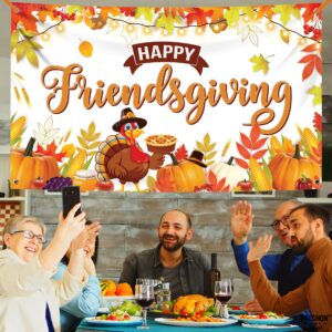 KatchOn, Friendsgiving Backdrops for Photography - XtraLarge, 72x44 Inch | Happy Friendsgiving Banner Backdrop for Friendsgiving Decorations | Friendsgiving Photo Backdrop for Friendsgiving Décor