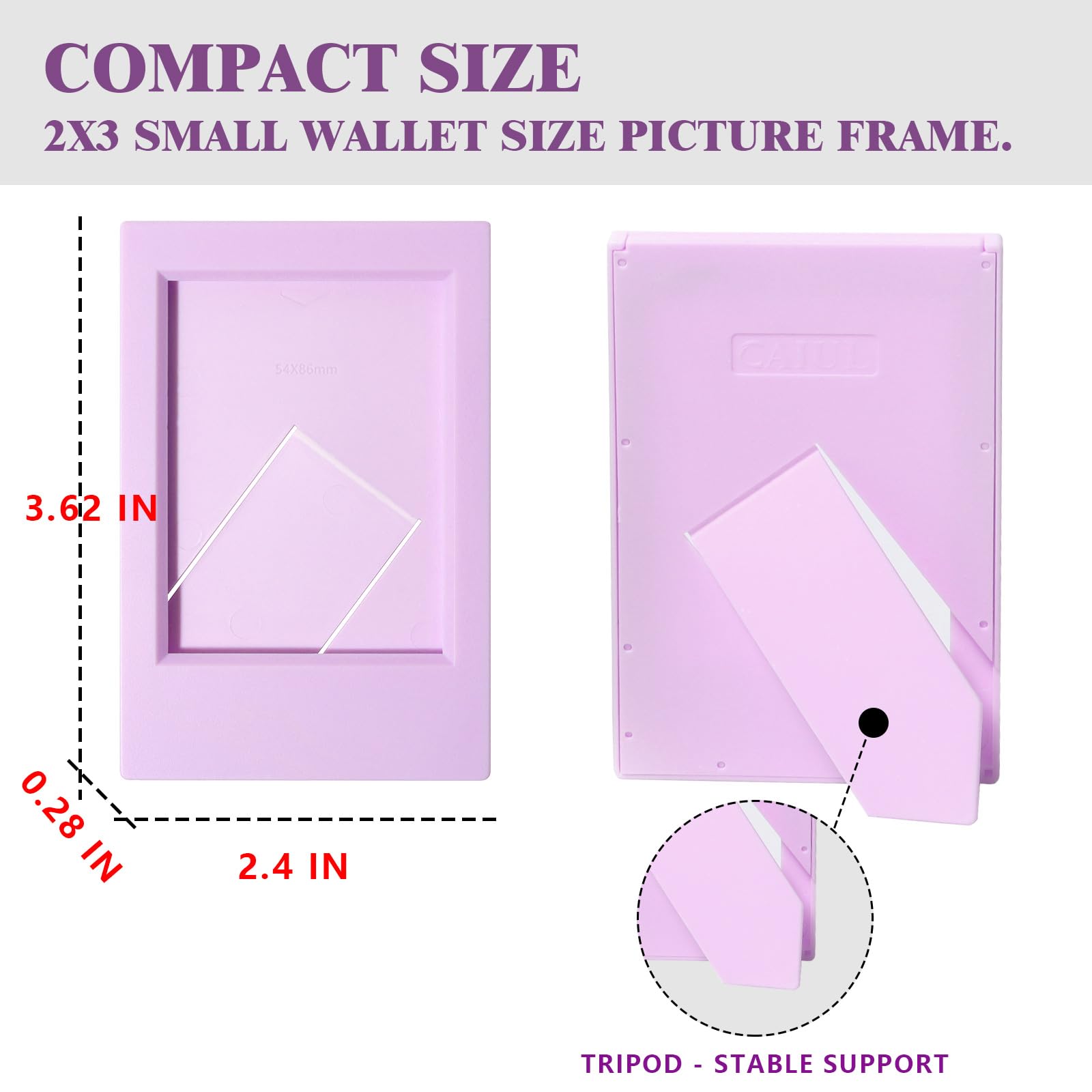 CAIYOULE Mini Picture Frame for Instax Mini 99/12/11/9/8/7+/EVO 3'' Film - Polaroid 2x3 Photo Frame Small Wallet Size Frames (10 Pack)