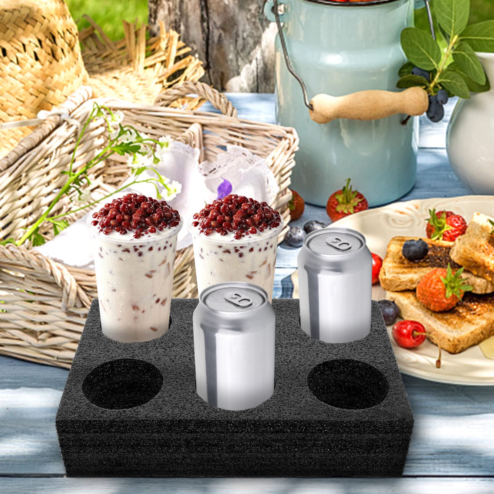 iplusmile Milk Tea Cup Holder Multi-Holes Cup Holder Pearl Wool Drink Tray Portable Drink Packing Cup Tray Cup Trays Espresso Cups Cup Carrier Trays Accessories Coffee Pearl Cotton re-usable