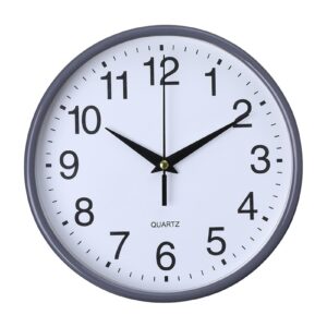 aokid trendy wall clock round wall clock simple style high-precision battery operated easy-to-read non-ticking quartz clock for wall decor wall clock grey