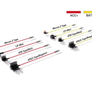 Hardwire Kit UltraDash HW1-A Single I-Shape Cable, Low-Voltage Power Protection & Timer Function, Mini USB Connector Acc & Permanent for Dash Cam Including ATM Mini Micro2 ATO/C LP-Mini Fuse Type