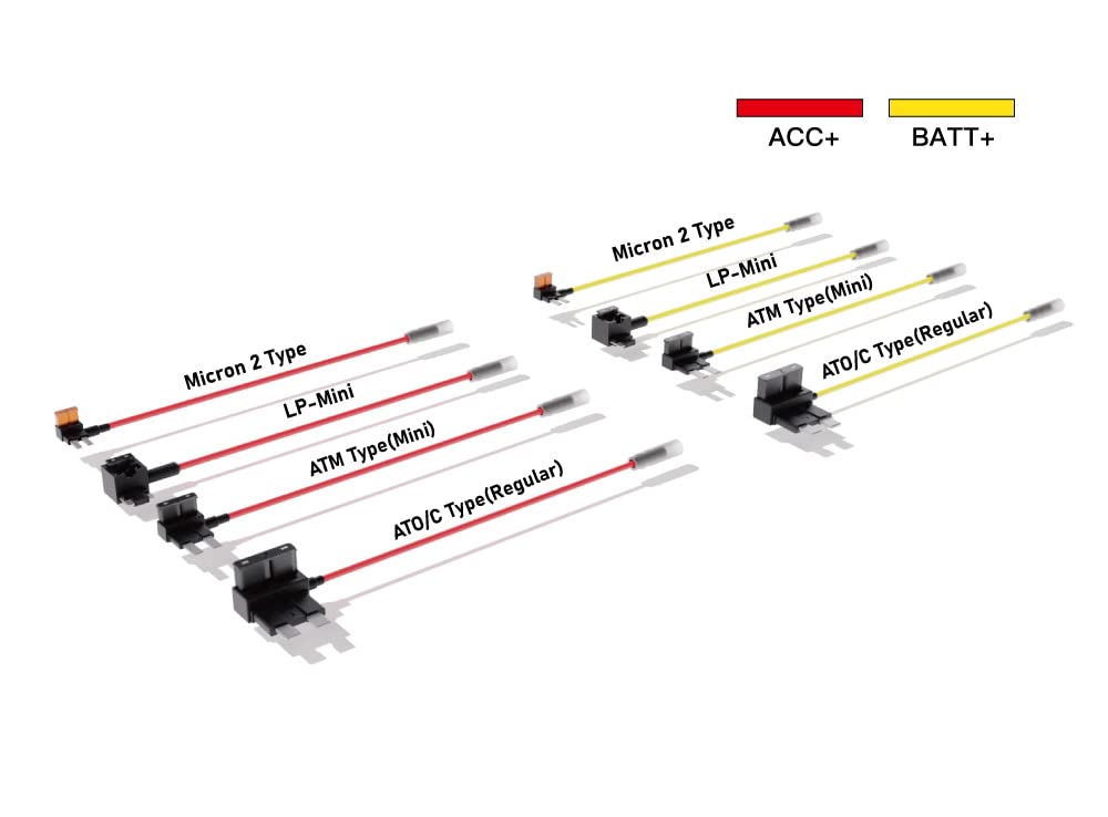 Hardwire Kit UltraDash HW1-A Single I-Shape Cable, Low-Voltage Power Protection & Timer Function, Mini USB Connector Acc & Permanent for Dash Cam Including ATM Mini Micro2 ATO/C LP-Mini Fuse Type