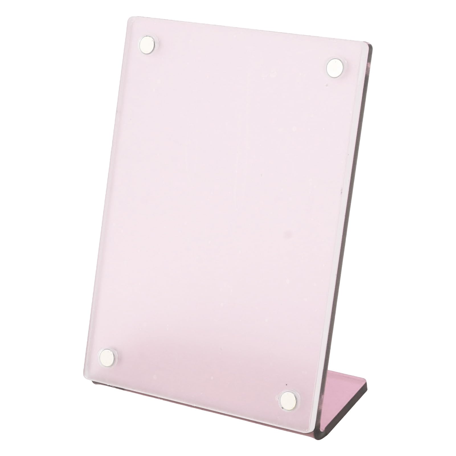 Jiawu Slanted Back Photo Frame, Self Standing Photo Frame Acrylic Multi Purpose Simple Operation for Office for Celebrity Mini Cards (Pink)