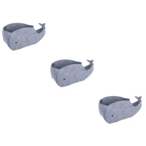 totority whale basket 3 pcs toy storage box animal child cartoon felt cloth whale storage basket