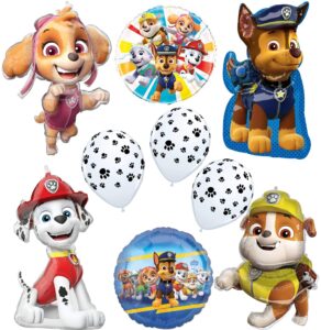 anagram paw pups chase rubble marshall and skye on patrol birthday party supplies balloon bouquet decorations, bq_4134