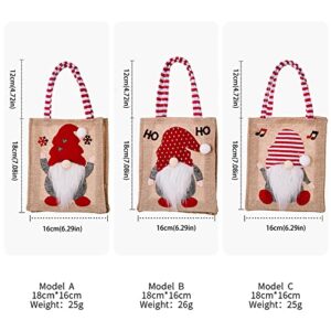 Christmas Decorations Linen Gift Bag Children's Handbag Candy Bag Bag Tree Christmas Pendant Home Decoration Large Ball Hanging (A, One Size)