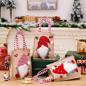 Christmas Decorations Linen Gift Bag Children's Handbag Candy Bag Bag Tree Christmas Pendant Home Decoration Large Ball Hanging (A, One Size)