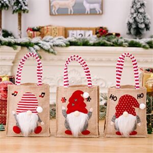 Christmas Decorations Linen Gift Bag Children's Handbag Candy Bag Bag Tree Christmas Pendant Home Decoration Large Ball Hanging (A, One Size)