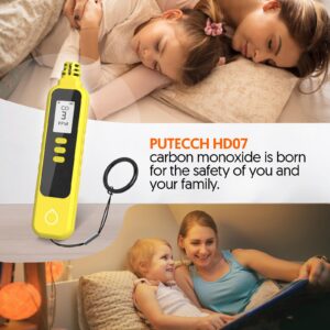 PUTECCH Carbon Monoxide Detectors, Portable CO Detector Battery Powered, Handheld Carbon Monoxide Monitor Alarm Detector with LCD Display for Home/Outdoor/Travel (Batteries Included)