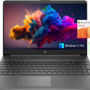 HP Laptop, 15.6 Inch HD Screen, Intel Pentium Silver N5030, 16GB RAM, 1TB SSD, Office 365, Windows 11 Pro, Long Battery Life, Type-C, RJ-45, HDMI, Numeric Keypad, Black, PCM