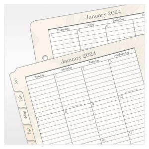 FranklinCovey - Serenity One Page Per Day Ring-Bound Planner (Classic, Jan 2024 - Dec 2024)