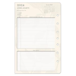 FranklinCovey - Serenity One Page Per Day Ring-Bound Planner (Classic, Jan 2024 - Dec 2024)