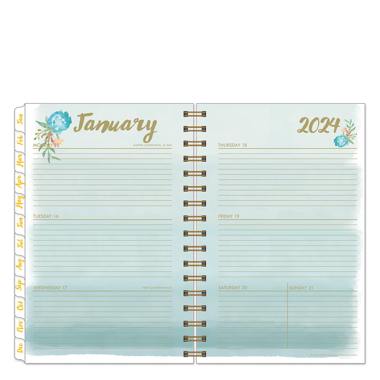 FranklinCovey - Watercolor Weekly Wire-Bound Planner (Classic, Jan 2024 - Dec 2024)