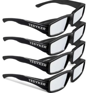 tesyker solar eclipse glasses, 4 pack plastic eclipse glasses for solar eclipse viewing, iso 12312-2 certified for direct sun observation, aas approved