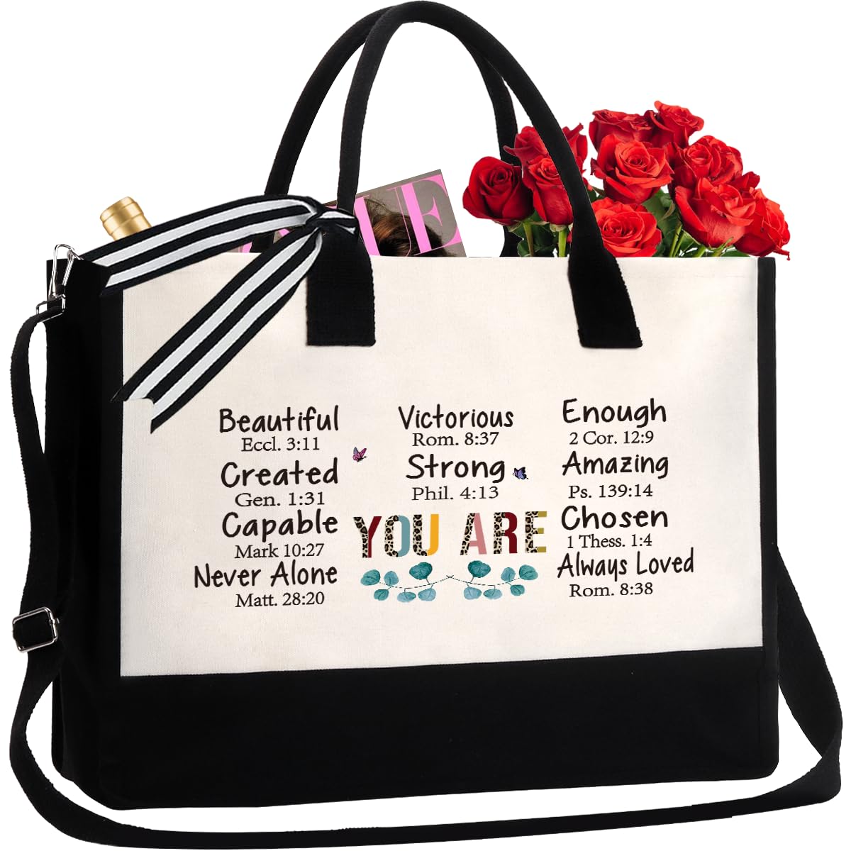 Christian Gifts for Women Birthday Gifts for Christian Religious Gifts Catholic Gifts Scripture Gifts for Women Her Mom Female Coworker Sister Friends Inspirational Quotes Reusable-Grocery-Bags