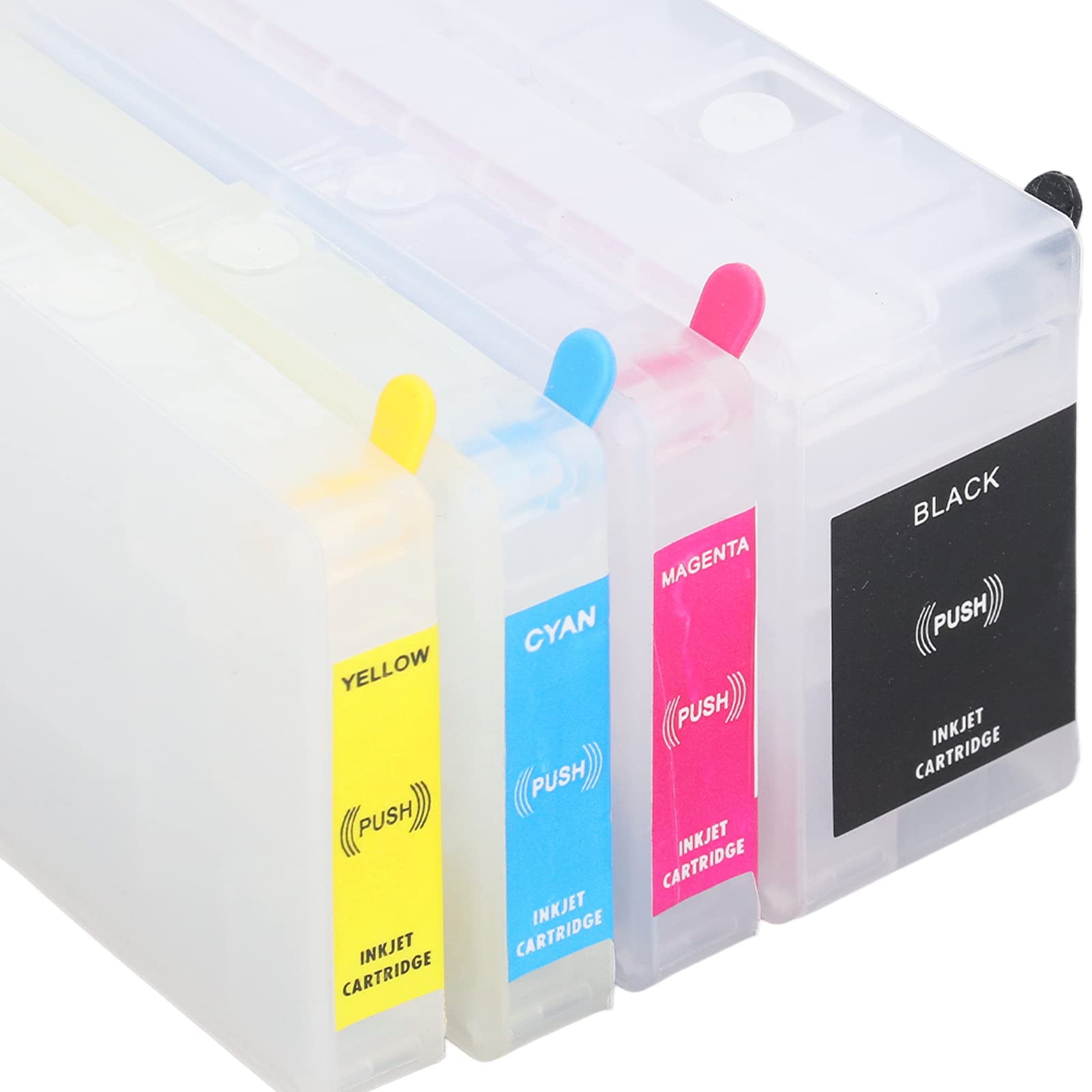 Fafeicy 4 Color Ink Cartridge, Ink Cartridge,4 Colors Refillable Ink Box Replacement Printer Accessories with Permanent for Priting, Rods (HP 711 BK/C/M/Y)