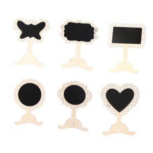 garneck 6pcs mini blackboard food labels for party buffet tabletop blackboard blank chalkboard sign chalkboard buffet sign tabletop easel for kids wood tags desktop child logo card cypress