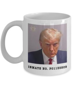 cute but rude donald trump mugshot mug election 2024 coffee cup inmate no. p01135809