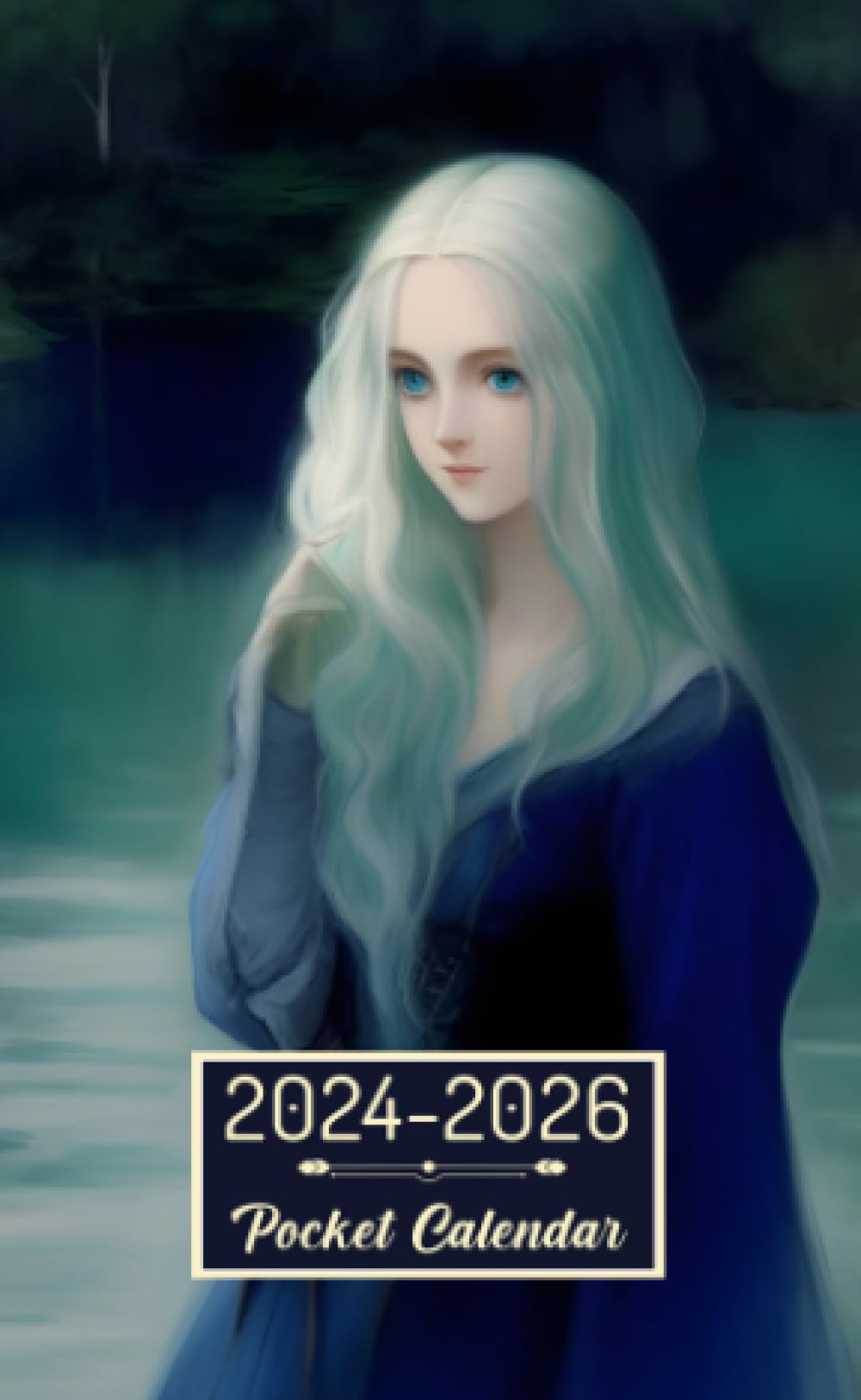 Pocket Calendar 2024-2026: Two-Year Monthly Planner for Purse , 36 Months from January 2024 to December 2026 | Classic art | Young elf with platinum hair