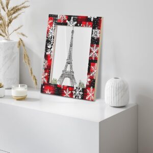 ADTASU 11x14 Picture Frame Wooden Snowflake Red Plaid Christmas Photo Frames for Wall Hanging Photo Frame,Tabletop Display Home Decorative