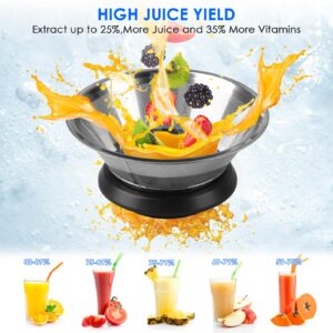 TeqHome Juicer Machines, 1000W Centrifugal Juice Extractor with Larger 3.2'' Feed Chute, 3-Speed Setting, Easy to Clean, Upgraded Stainless Steel Juicer Extractor for Fruits & Vegetables, BPA-Free