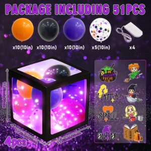 Hocus Pocus Party Decorations 4 Pieces Hocus Pocus Balloon Box with Purple LED Light Strings Hocus Pocus Decorations Hocus Pocus Party Supplies