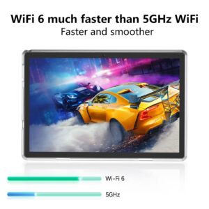 10 inch Android 13 Tablet, 8GB（4+4） RAM+64GB ROM 1TB Expand, 2 in 1 Tablets with Keyboard, Case, Mouse, Stylus, 1280x800 IPS Touch Screen, Quad-Core, WiFi 6, Bluetooth5.0, Dual Camera (Gray)