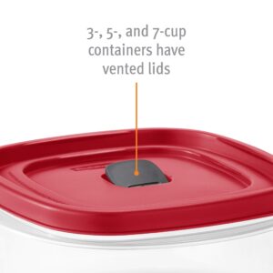 Rubbermaid Easy Find Lids 5-Cup Food Storage and Organization Container, Racer Red (Pack of 2)