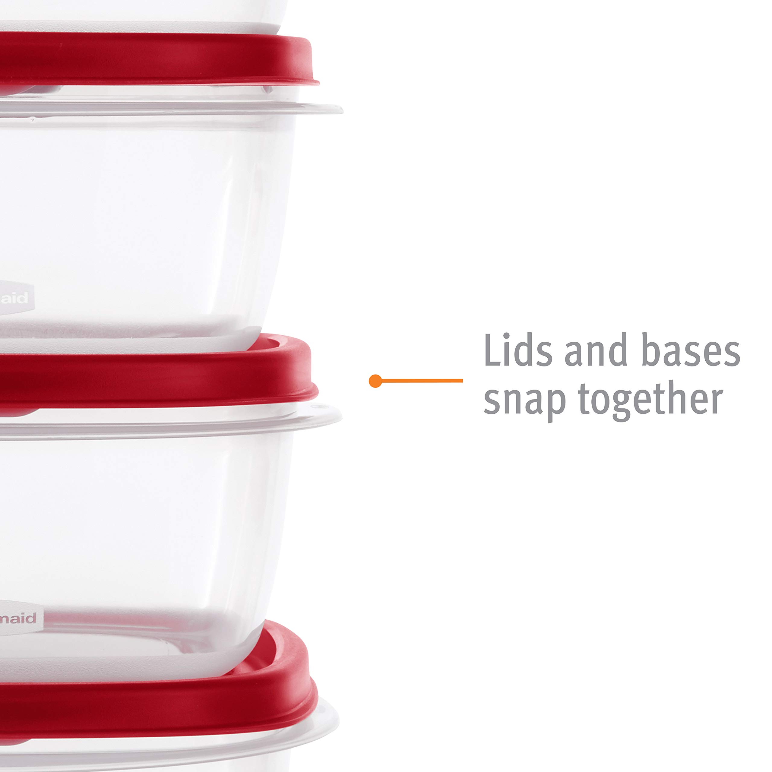 Rubbermaid Easy Find Lids 5-Cup Food Storage and Organization Container, Racer Red (Pack of 2)