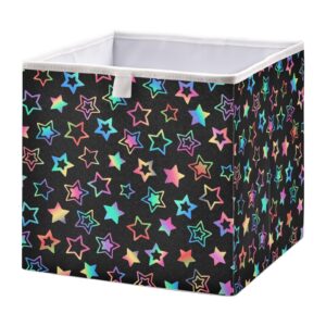 kigai storage basket gradient stars foldable storage bin 11 x 11 x 11 inches cube storage baskets box for shelves closet laundry nursery bedroom home decor