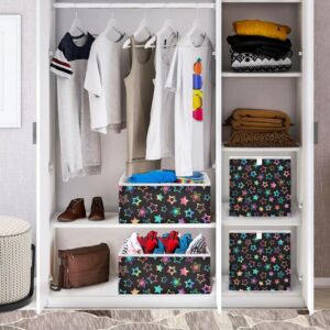 Kigai Storage Basket Gradient Stars Foldable Storage Bin 11 X 11 X 11 Inches Cube Storage Baskets Box for Shelves Closet Laundry Nursery Bedroom Home Decor