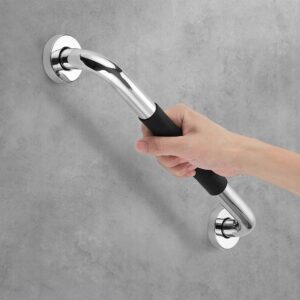 Grab Bars for Shower，2 Pack 16 Inch Anti-Slip Shower Handle with Rubber Grip, Silver Safety Shower Bar, Stainless Steel Handicap Grab Bars for Elderly for Wall (1" Diameter)