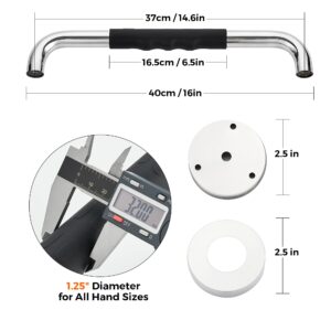 Grab Bars for Shower，2 Pack 16 Inch Anti-Slip Shower Handle with Rubber Grip, Silver Safety Shower Bar, Stainless Steel Handicap Grab Bars for Elderly for Wall (1" Diameter)