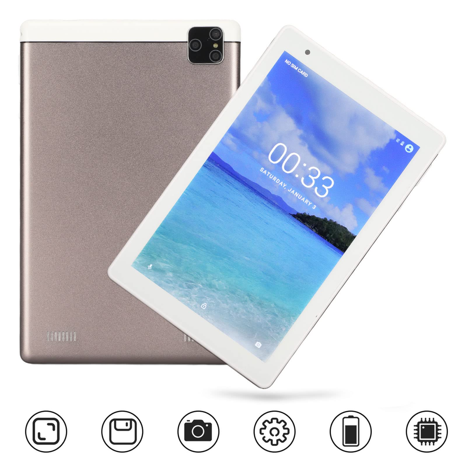 Haofy Office Tablet 5000mAh 5G WiFi HD Display 8.1 Inch Pink Tablet for Work (US Plug)