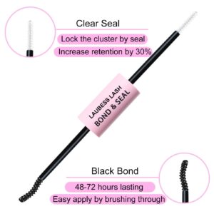 Lash Extension Kit 20D+40D Lash Clusters Kit Lash Bond and Seal Waterproof Individual Lashes Kit DIY Lash Extension Kit Lash Tweezers Eyelash Extension Kit (Set 20D+40D-0.07D-9-16Mix)