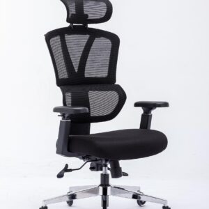 Chair Master Ergonomic High Back Office Chair | Roller Blade Casters | Mesh Chair | for Executives, Office Goers, Work from Home Set up | 3D Armrests, Adjustable Headrest