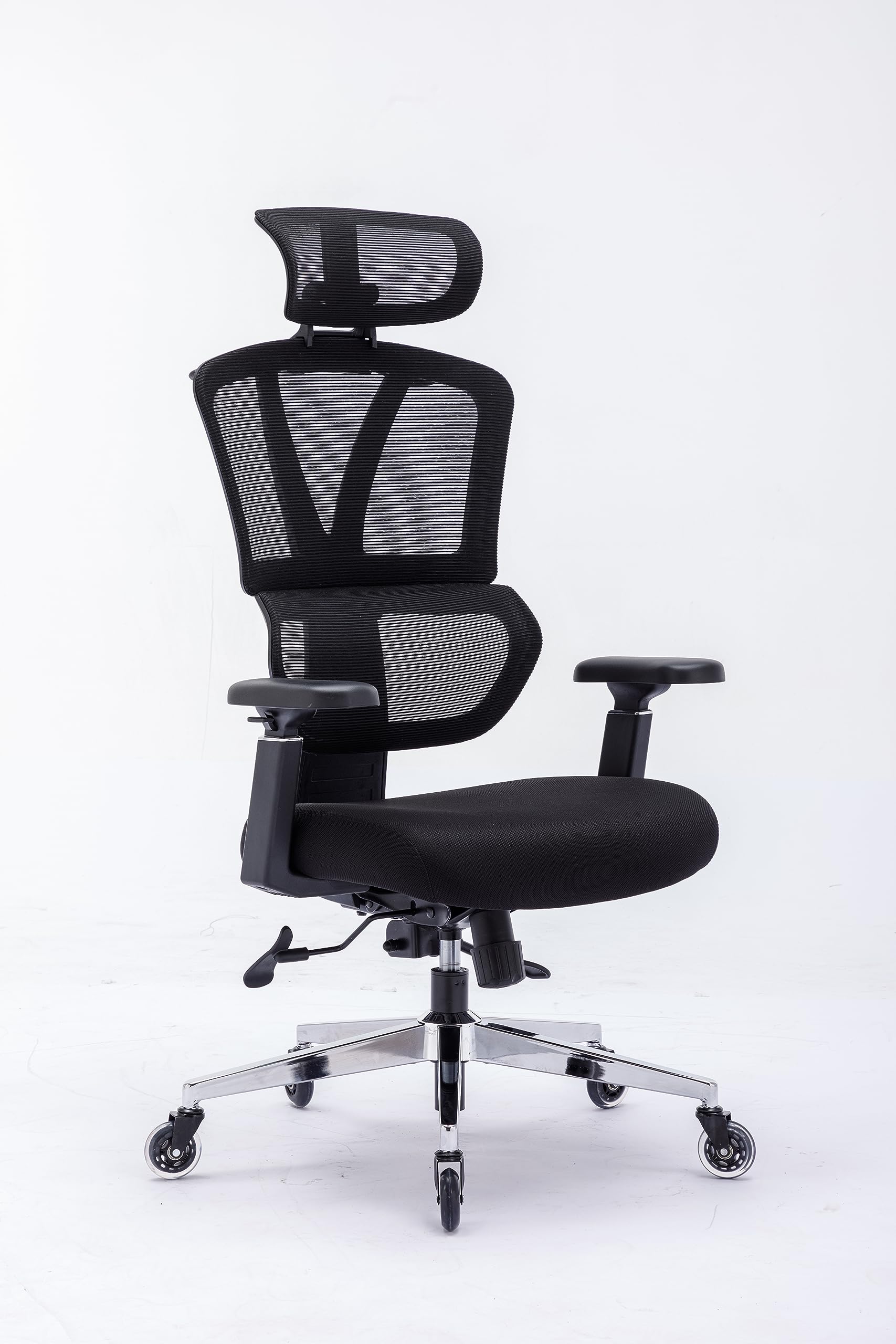 Chair Master Ergonomic High Back Office Chair | Roller Blade Casters | Mesh Chair | for Executives, Office Goers, Work from Home Set up | 3D Armrests, Adjustable Headrest