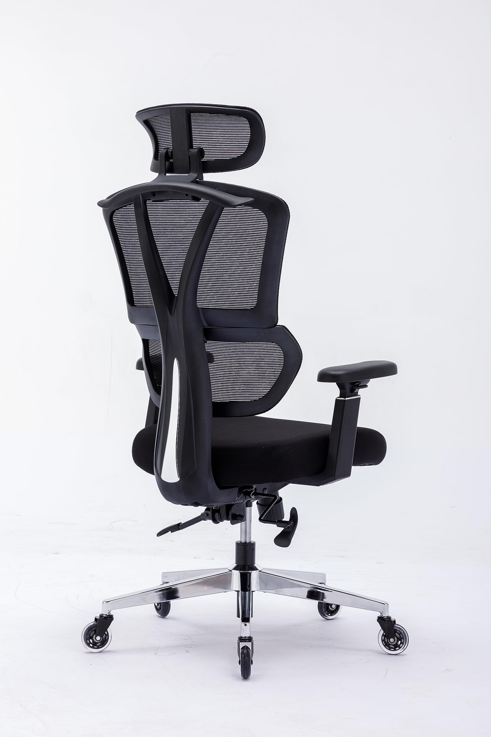 Chair Master Ergonomic High Back Office Chair | Roller Blade Casters | Mesh Chair | for Executives, Office Goers, Work from Home Set up | 3D Armrests, Adjustable Headrest