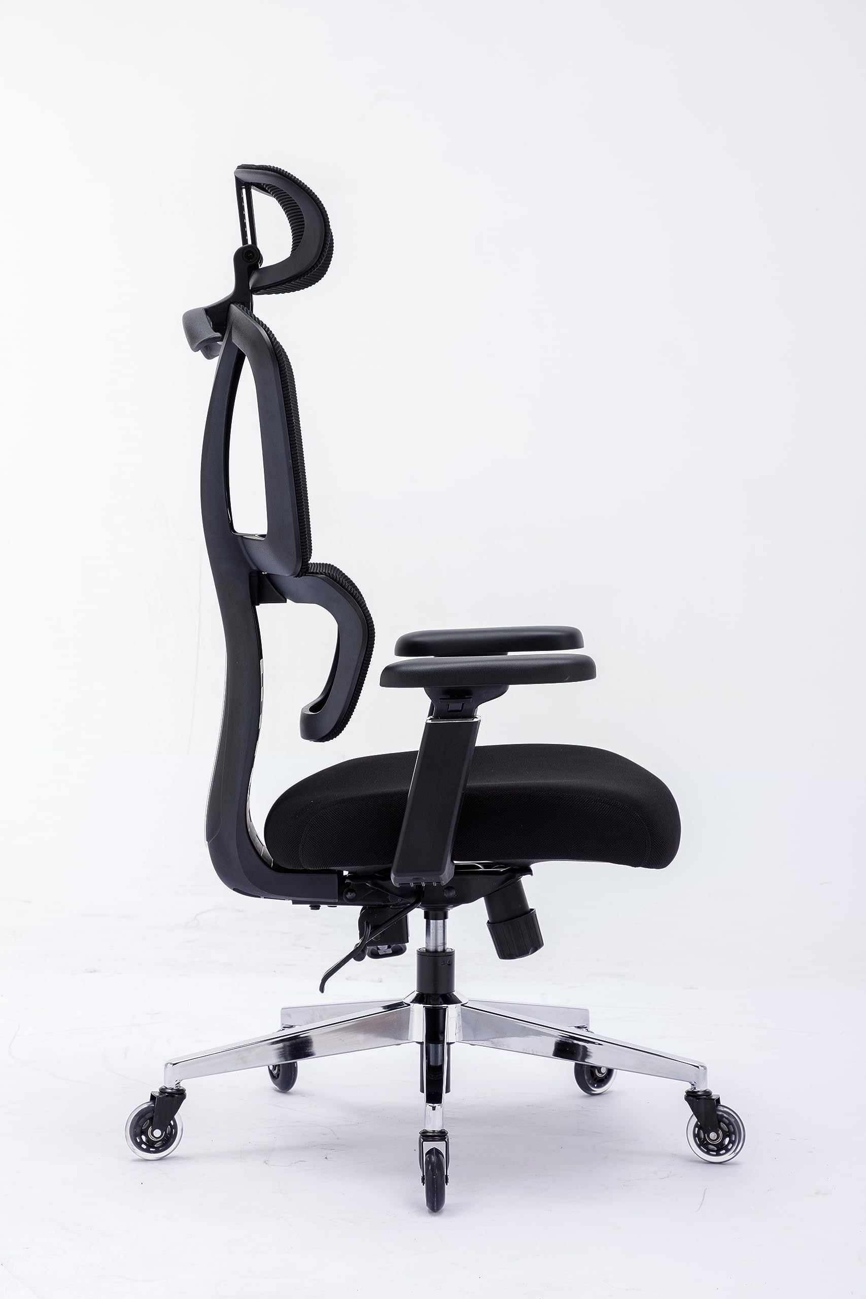 Chair Master Ergonomic High Back Office Chair | Roller Blade Casters | Mesh Chair | for Executives, Office Goers, Work from Home Set up | 3D Armrests, Adjustable Headrest