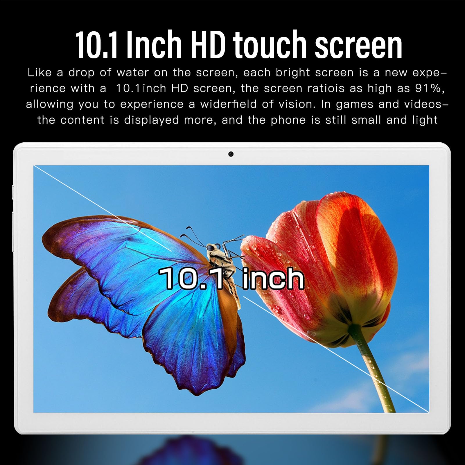 ICRPSTU Business Tablet, 12GB 256GB 8 Core CPU US Plug 100‑240V 1920x1200 5G WiFi 2 in 1 Support GPS FM 10.1 Inch Tablet for Learning (#1)