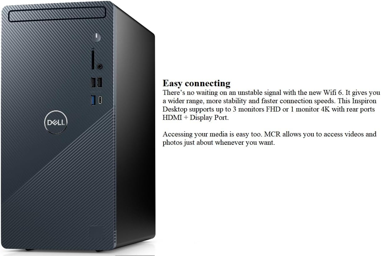 DELL 2023 Inspiron 3020 Tower Desktop Business Computer, 13th Gen Intel Core i7-13700, 64GB RAM, 2TB SSD, Intel UHD 770 Graphics, Bluetooth, WiFi, USB 3.1, Windows 11 Pro - Mist Blue