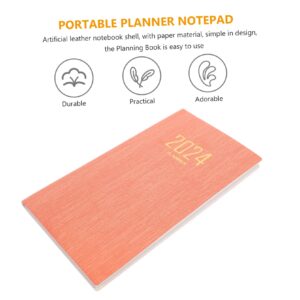 STOBOK 3pcs Pocket Notebook Note Pads Daily Work Planner Digital Calendar Planner 2024 Pocket Calendar Weekly Note Book Office Accessory Daily Planner Agenda Book Schedules Accessories