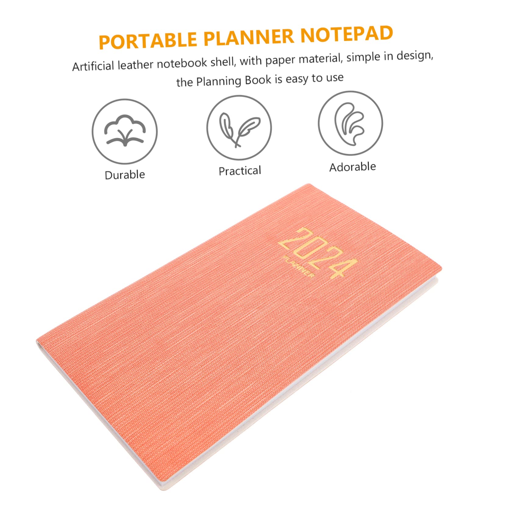 STOBOK 3pcs Pocket Notebook Note Pads Daily Work Planner Digital Calendar Planner 2024 Pocket Calendar Weekly Note Book Office Accessory Daily Planner Agenda Book Schedules Accessories