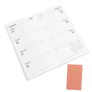 STOBOK 3pcs Pocket Notebook Note Pads Daily Work Planner Digital Calendar Planner 2024 Pocket Calendar Weekly Note Book Office Accessory Daily Planner Agenda Book Schedules Accessories