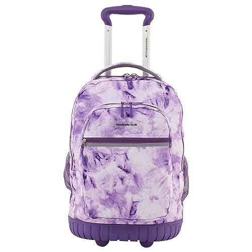 Travelers Club Rolling Backpack, Tie Dye, 20 Inch with Laptop Compartment