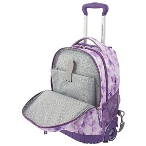 Travelers Club Rolling Backpack, Tie Dye, 20 Inch with Laptop Compartment