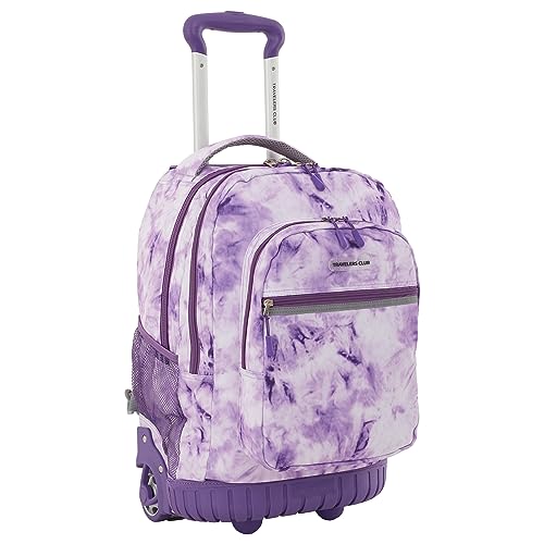 Travelers Club Rolling Backpack, Tie Dye, 20 Inch with Laptop Compartment